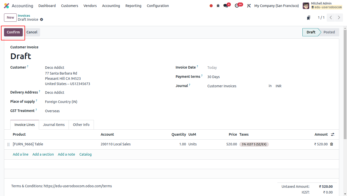 Create Customer Invoice in Odoo [Step by Step Guide]