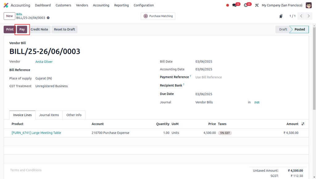 How to Create Vendor Bills in Odoo [Step By Step Guide]
